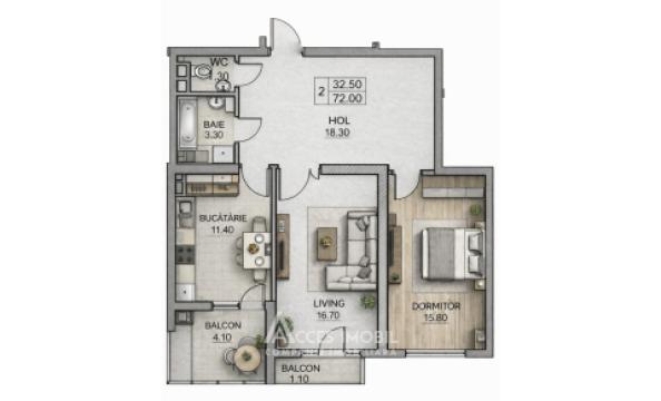 Exfactor! Botanica, Dacia avenue, 2 rooms! White Version! | Acces Imobil